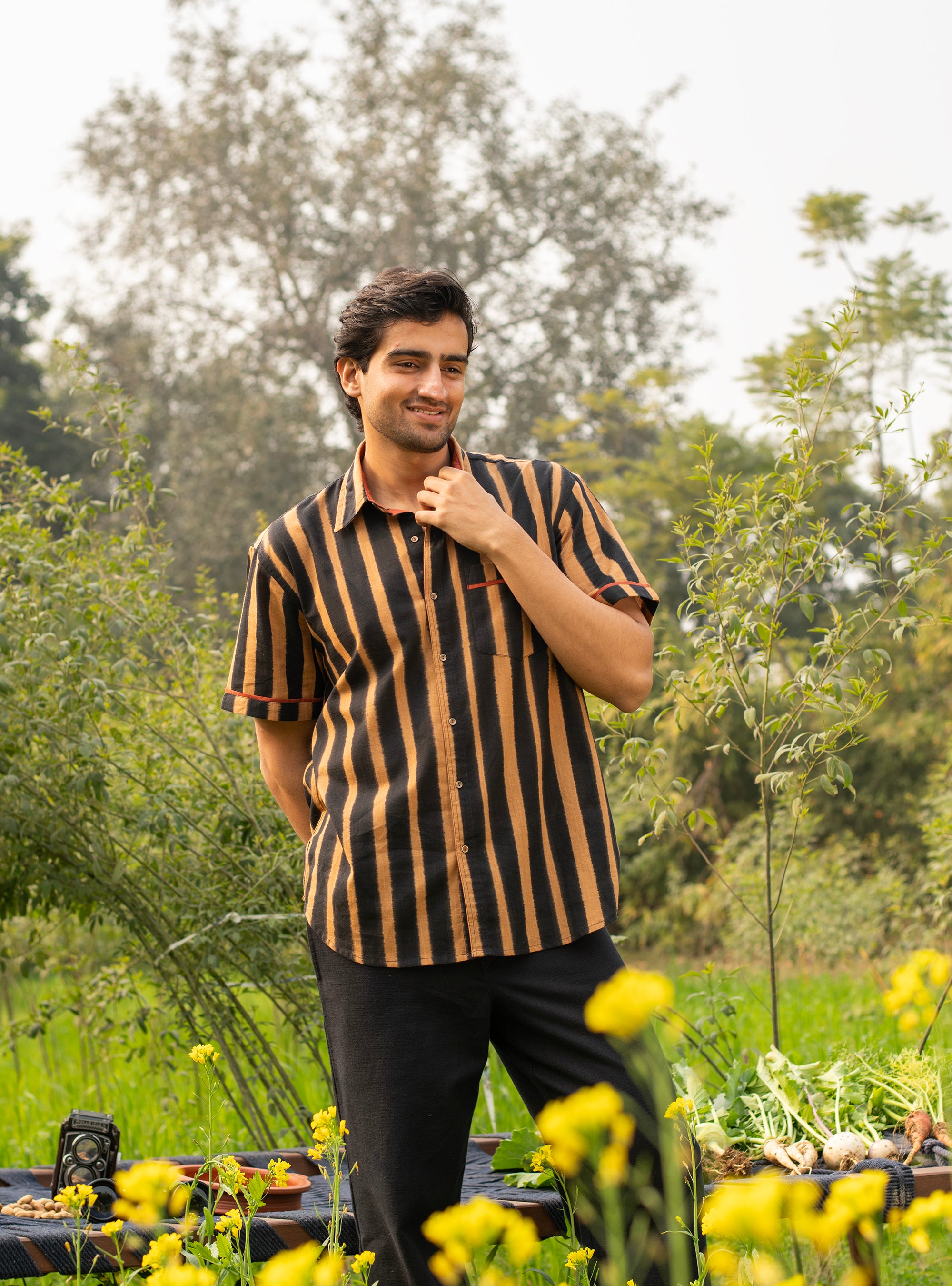 Xavier Tie Dye Slub Half Sleeves Shirt: – The Shop India