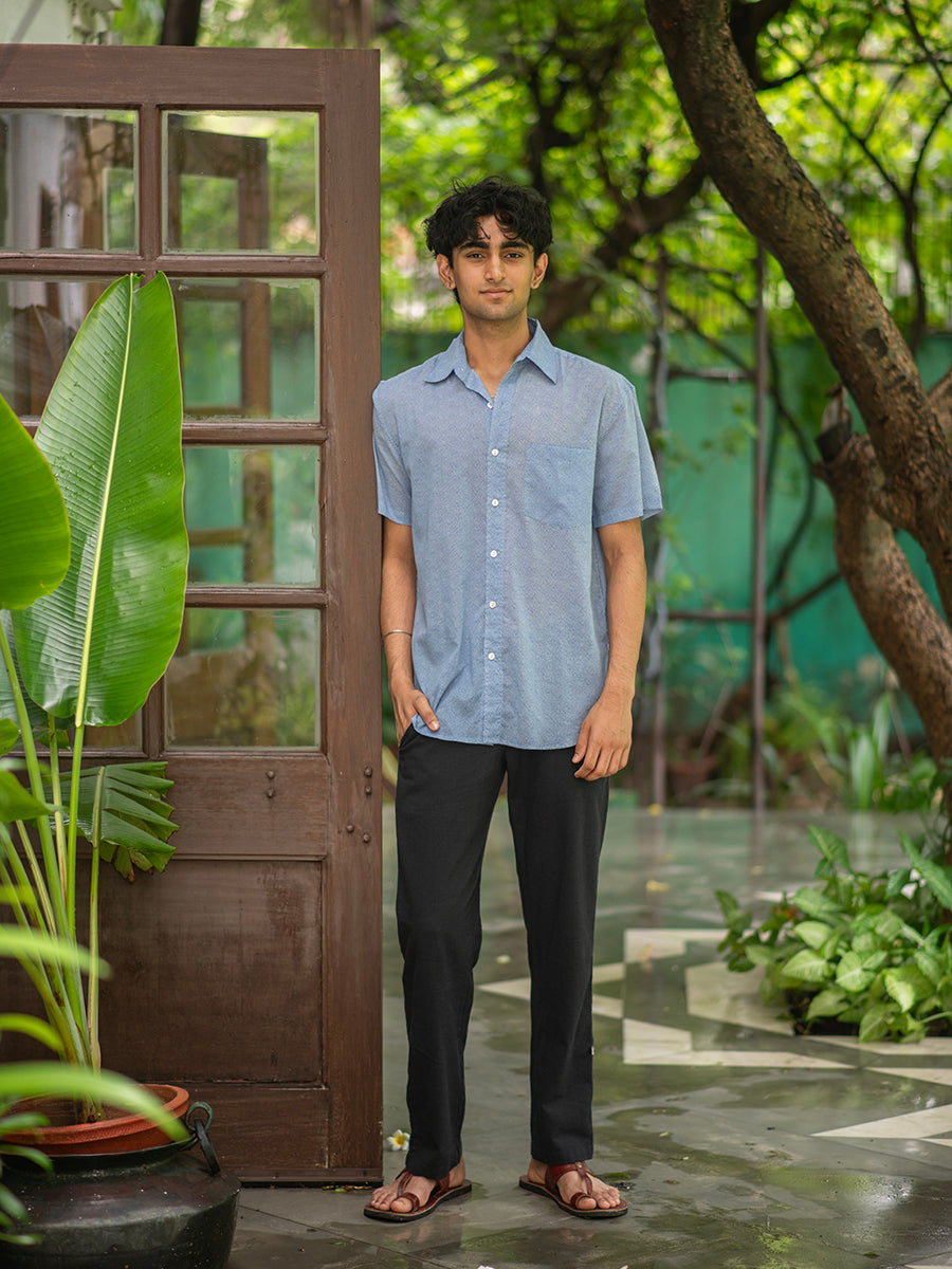 Xaviers Mens Shirt Half Sleeves : Boro Blue – The Shop India