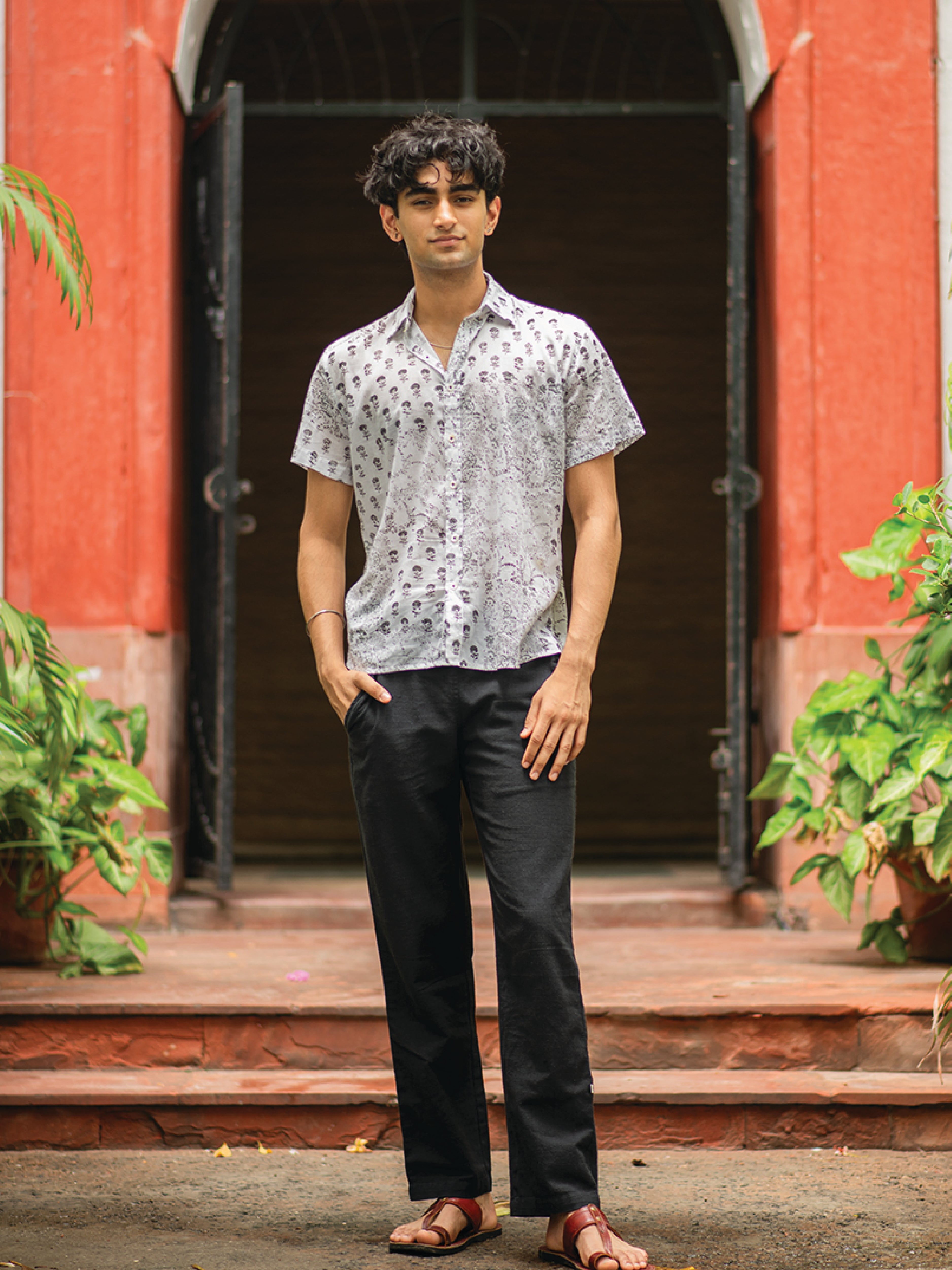 Hangout Shirt Half Sleeves : (Block Ptd) Boota & Lines Black – The Shop ...